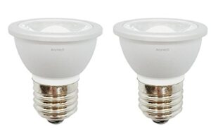 anyray 2-led 5w light bulbs hr16 120v e27 mr-16 jdr c hood lamp short neck e26 6000k (cool white)