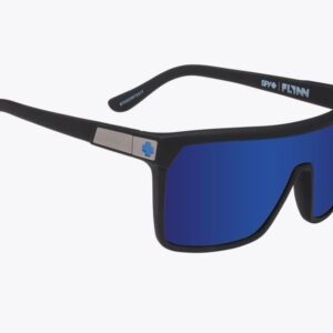 Spy Flynn Sunglasses Soft Matte Black with Happy Blue Spectra Lens Sticker