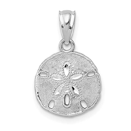 IceCarats 14K White Gold Sand Dollar Sea Star Starfish Necklace Charm Pendant 19mm x 11mm Only