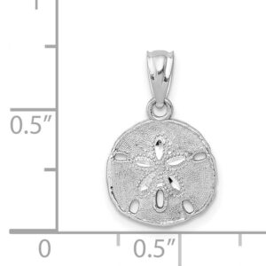 IceCarats 14K White Gold Sand Dollar Sea Star Starfish Necklace Charm Pendant 19mm x 11mm Only