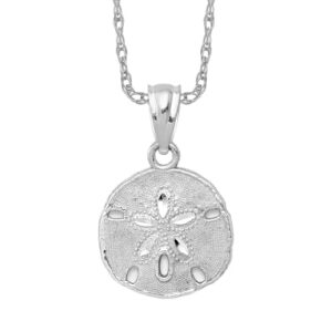 IceCarats 14K White Gold Sand Dollar Sea Star Starfish Necklace Charm Pendant 19mm x 11mm Only