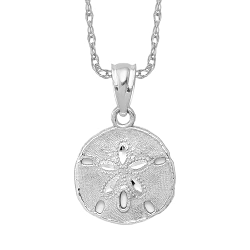 IceCarats 14K White Gold Sand Dollar Sea Star Starfish Necklace Charm Pendant 19mm x 11mm Only