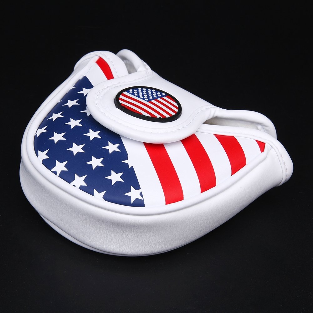 Stars& Stripes Golf Mallet Putter Head Cover Protector Magnetic Closure