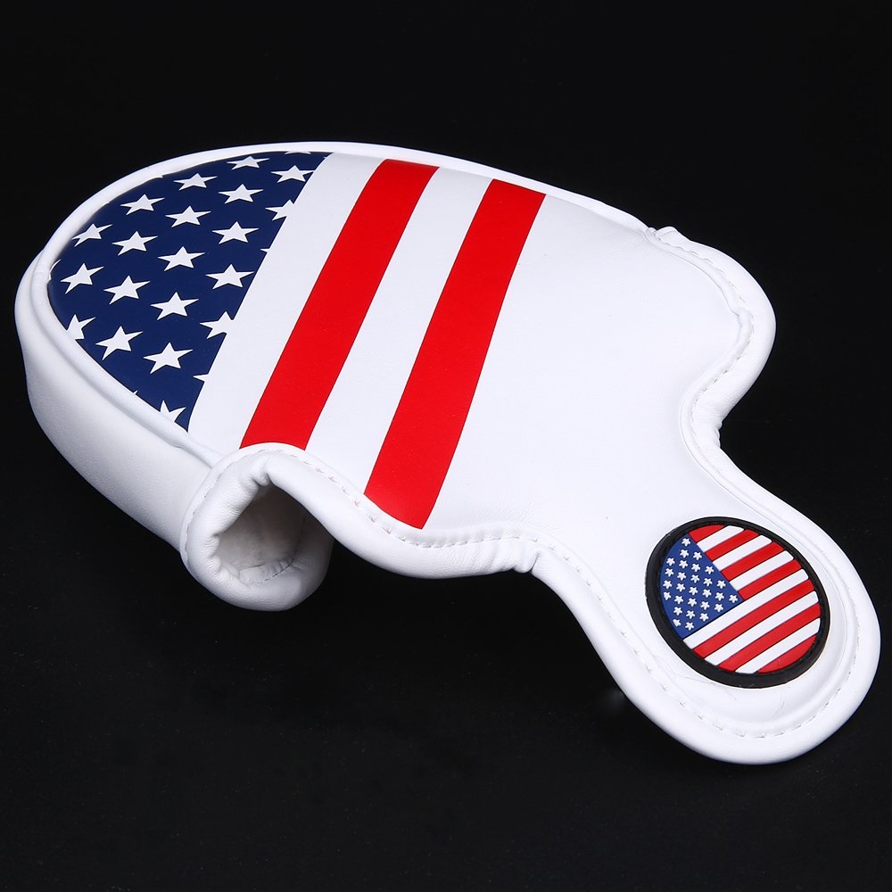 Stars& Stripes Golf Mallet Putter Head Cover Protector Magnetic Closure