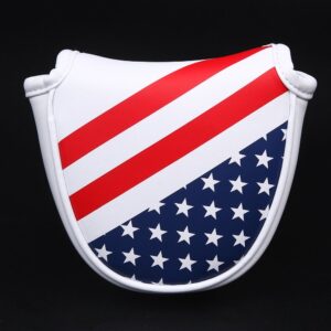 Stars& Stripes Golf Mallet Putter Head Cover Protector Magnetic Closure