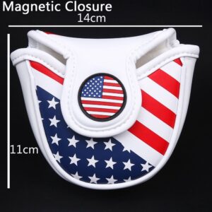 Stars& Stripes Golf Mallet Putter Head Cover Protector Magnetic Closure