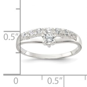 IceCarats 925 Sterling Silver Row Solitaire Cubic Zirconia CZ Promise Ring Engagement Wedding Band Bridal Jewelry Size 7