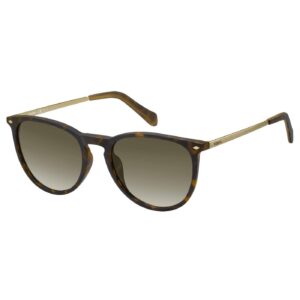 fossil fos3078s round sunglasses, dark havana, 53 mm