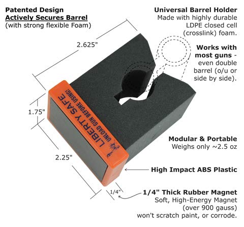 Liberty Safe Magnet Gun Caddy (2 Pack) - Flexible, Anti-Scratch, Magnetic Gun Holder