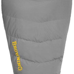 Browning Camping Vortex +20 Degree Mummy Sleeping Bag, Gold/Coal