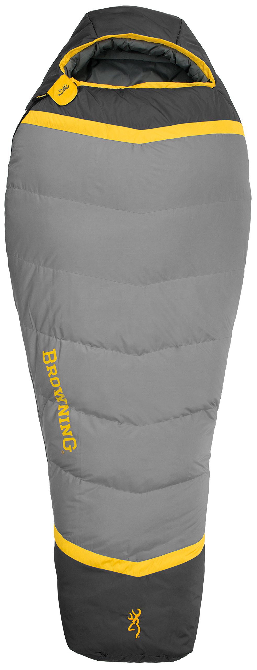 Browning Camping Vortex +20 Degree Mummy Sleeping Bag, Gold/Coal