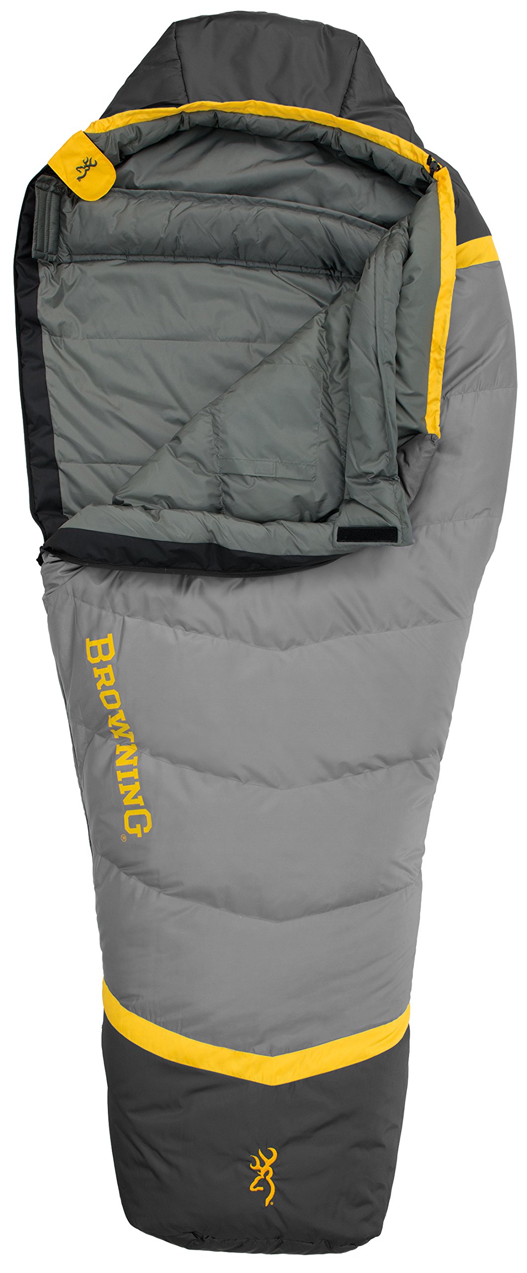 Browning Camping Vortex +20 Degree Mummy Sleeping Bag, Gold/Coal