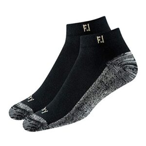 footjoy men's prodry sport 2-pack socks, black, fits shoe size 7-12