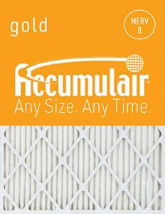 accumulair gold 16x19x1 high-efficiency pleated replacement ac/furnace air filter, merv 8, pack-2