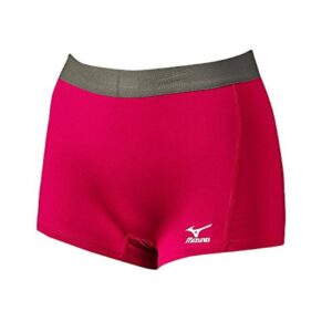 mizuno women's flat front low rider short, electric purple, small