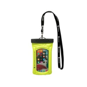 geckobrands float phone dry bag - waterproof & floating phone pouch – fits most iphone and samsung galaxy models (neon green)