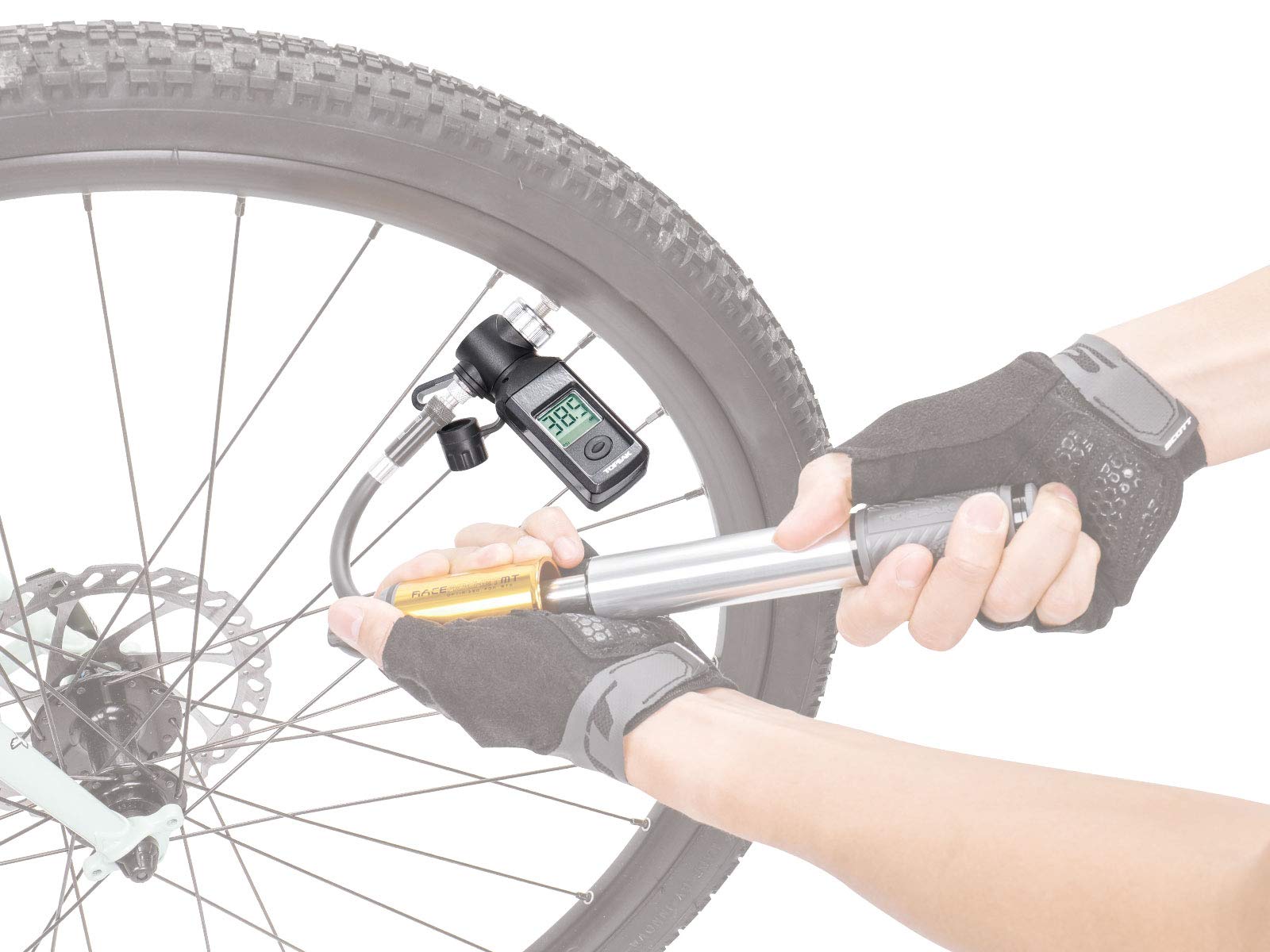 Topeak Shuttle Digital Tire Pressure Gauge, 300 PSI/20.7 BAR