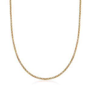 ross-simons italian 2mm 14kt yellow gold popcorn-chain necklace. 16 inches