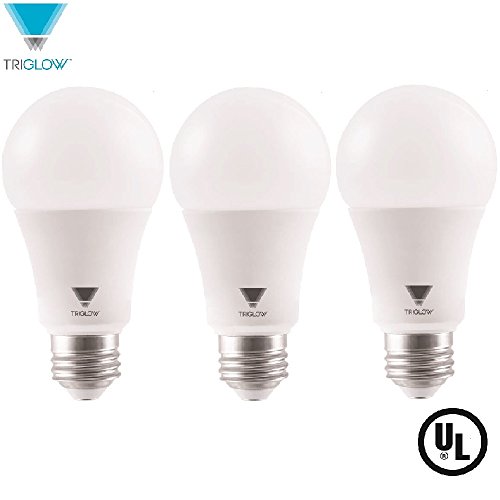 Triglow LED Light Bulbs 100 Watt Equivalent A19 LED Bulbs 5000k (Daylight White) 1500 Lumens , E26 Base UL Listed, Daylight Led Light Bulbs 3-Pack