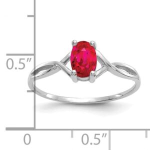 IceCarats 14K White Gold Red Ruby Ring July Birthstone Jewelry Size 7.00