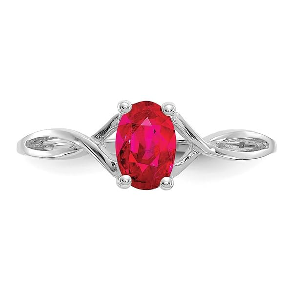 IceCarats 14K White Gold Red Ruby Ring July Birthstone Jewelry Size 7.00