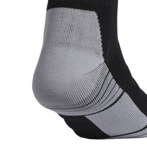 adidas Team Speed 2 Soccer Socks for Boys, Girls, Men and Women (1-Pair), Black/White/Light Onix Grey, Medium