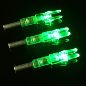 New Lighted Nocks for Arrows with .244 Inside Diameter Led Nocks with Switch Button for Archery Hunting(Green Pack of 6)