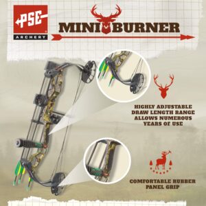 PSE ARCHERY, Mini Burner Compound Bow, Mossy Oak Country Camo, Right Hand, 40#