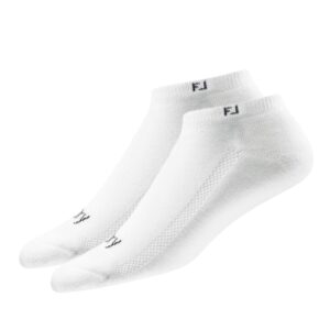 footjoy women's prodry low cut 2-pack socks, white, fits shoe size 6-9