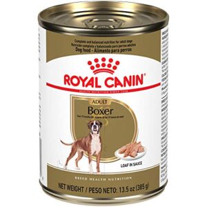 royal canin breed health nutrition boxer adult loaf in sauce canned dog food, 13.5 oz can (case of 12)