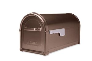 architectural mailboxes hillsborough galvanized steel post mount mailbox, compatibility code j, 5593c-cg-10, copper, large capacity