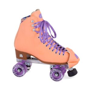 moxi skates - beach bunny - fashionable womens roller skates | peach blanket | size 9