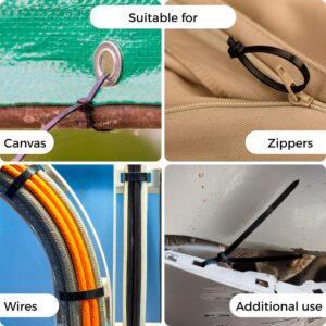 Bolt Dropper 1000-Piece Set of Cable Zip Tie 8 inch - 40lbs Tensile Strength - Heavy Duty, Self-Locking Premium UV-Resistant Nylon Ties - Indoor & Outdoor Organization of Cables, Tarps, & More