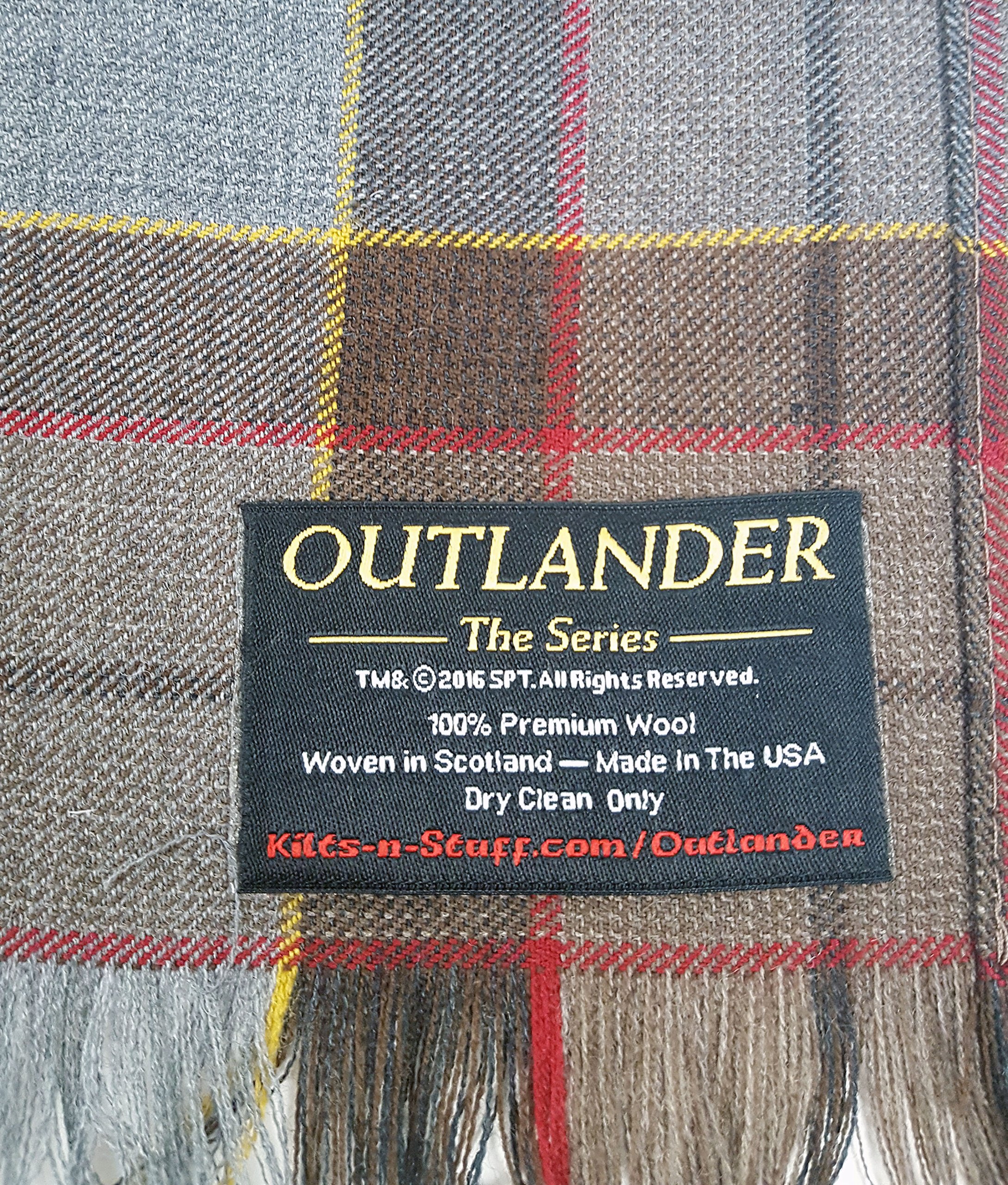 OUTLANDER JAMIE FRASER TARTAN PREMIUM WOOL SCARF - Woven in Scotland - Made in the U.S.A. - 9" x 58"