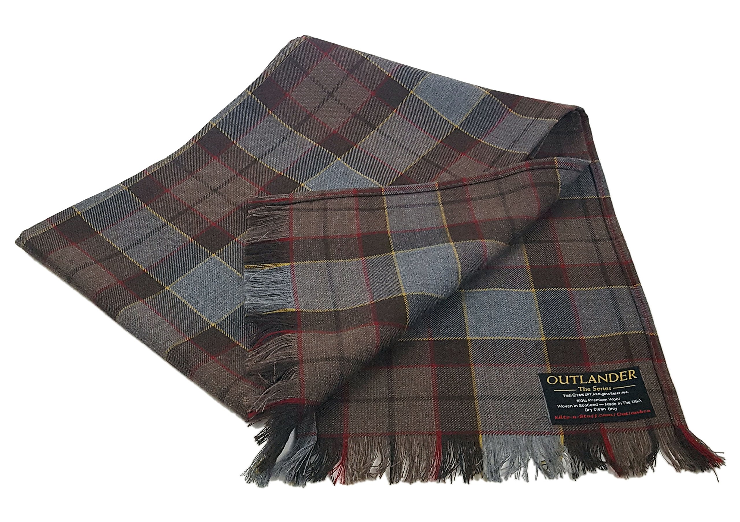 OUTLANDER JAMIE FRASER TARTAN PREMIUM WOOL SCARF - Woven in Scotland - Made in the U.S.A. - 9" x 58"