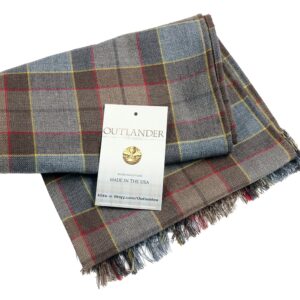 OUTLANDER JAMIE FRASER TARTAN PREMIUM WOOL SCARF - Woven in Scotland - Made in the U.S.A. - 9" x 58"