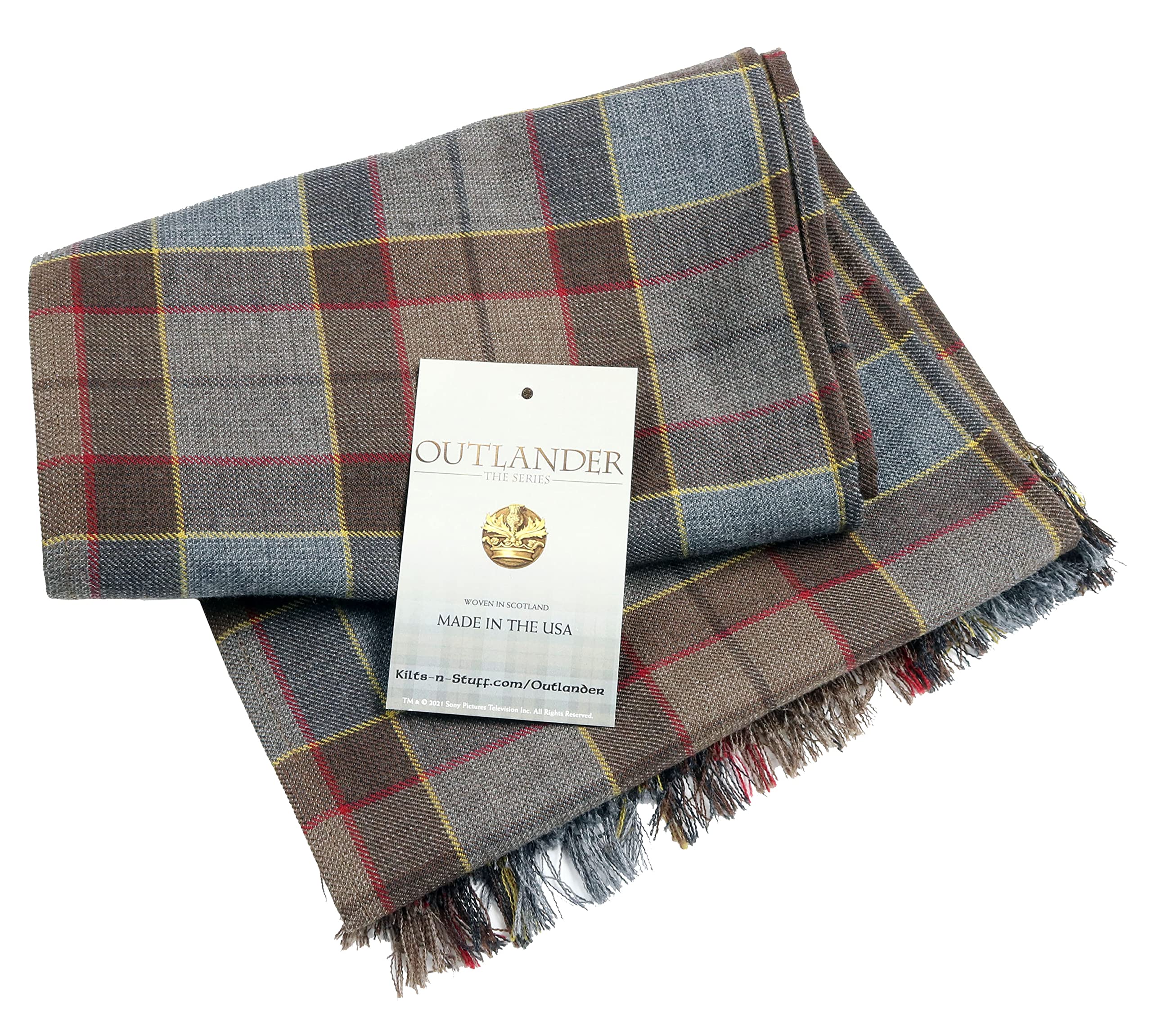 OUTLANDER JAMIE FRASER TARTAN PREMIUM WOOL SCARF - Woven in Scotland - Made in the U.S.A. - 9" x 58"