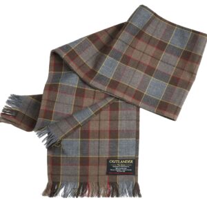 OUTLANDER JAMIE FRASER TARTAN PREMIUM WOOL SCARF - Woven in Scotland - Made in the U.S.A. - 9" x 58"