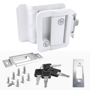 rv travel trailer entry door lock polar white paddle deadbolt