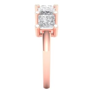 2.5 ct Princess Cut Clear Simulated Diamond 14k Rose Gold Eternity Wedding Engagement Promise anniversary Band Sz 4.5