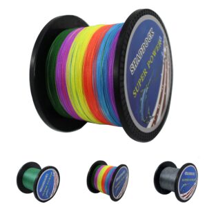 super strong braided fishing line - 4 strands multifilament pe fishing line - abrasion resistant braided lines – incredible super power line 10lb-133lb, 110 yards-1100 yards