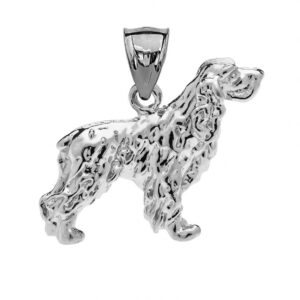 claddagh gold solid sterling silver cocker spaniel charm pendant