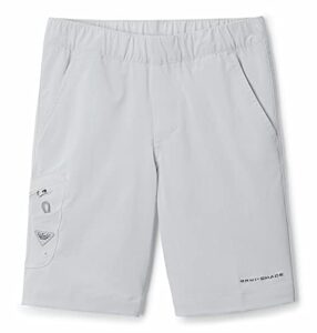 columbia youth boys' pfg terminal tackle short, sun protection, quick drying, cool grey, large