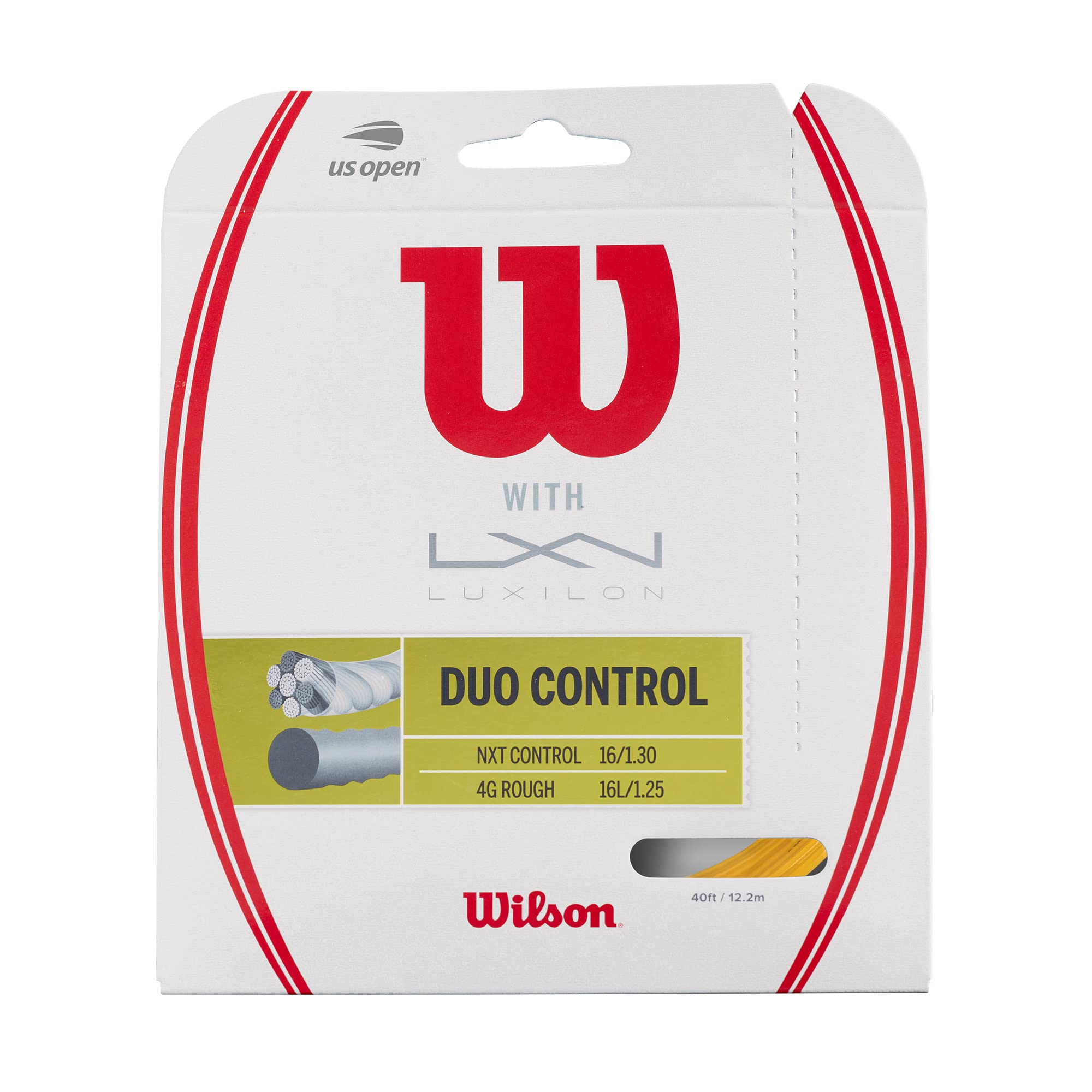 Wilson Duo Control Tennis String - Set, Yellow, 16 G