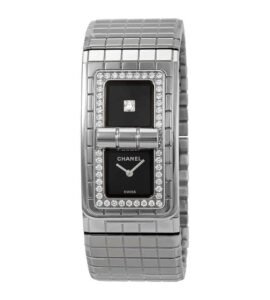 chanel code coco black lacquered dial ladies diamond watch h5145