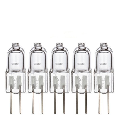 Simba Lighting Halogen G4 T3 5 Watt 50lm Bi-Pin Bulb 12 Volt A/C or D/C for Accent Lights, Under Cabinet Puck Light, Chandeliers, Track Lighting, 5W 12V 2 Pin JC Warm White 2700K Dimmable, 5-Pack