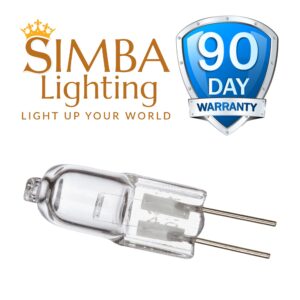 Simba Lighting Halogen G4 T3 5 Watt 50lm Bi-Pin Bulb 12 Volt A/C or D/C for Accent Lights, Under Cabinet Puck Light, Chandeliers, Track Lighting, 5W 12V 2 Pin JC Warm White 2700K Dimmable, 5-Pack