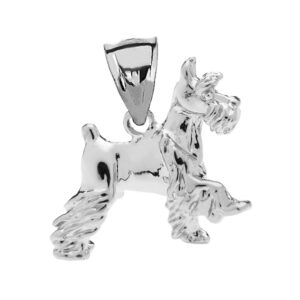 claddagh gold solid sterling silver schnauzer charm pendant