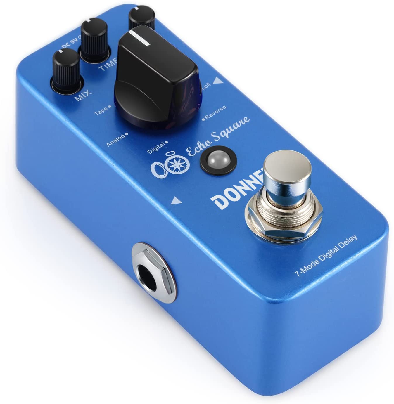 Donner Echo Square Delay Pedal - Digital 7-Modes Delay for Electric Guitar, Multi-Delay including Digital, Analog, Tape, Mod, Sweep, Lofi, Reverse - True Bypass