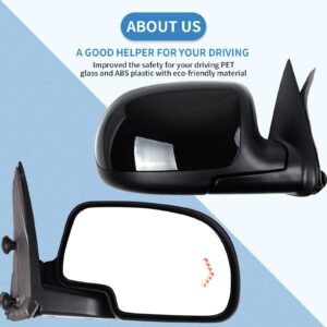 Door Mirrors ECCPP High Performance LH+RH Side Mirror Replacement Driver+Right Side Mirror With Power Adjusted Heated for 2003-2006 For Chevy Silverado Suburban Tahoe For GMC Sierra Yuk